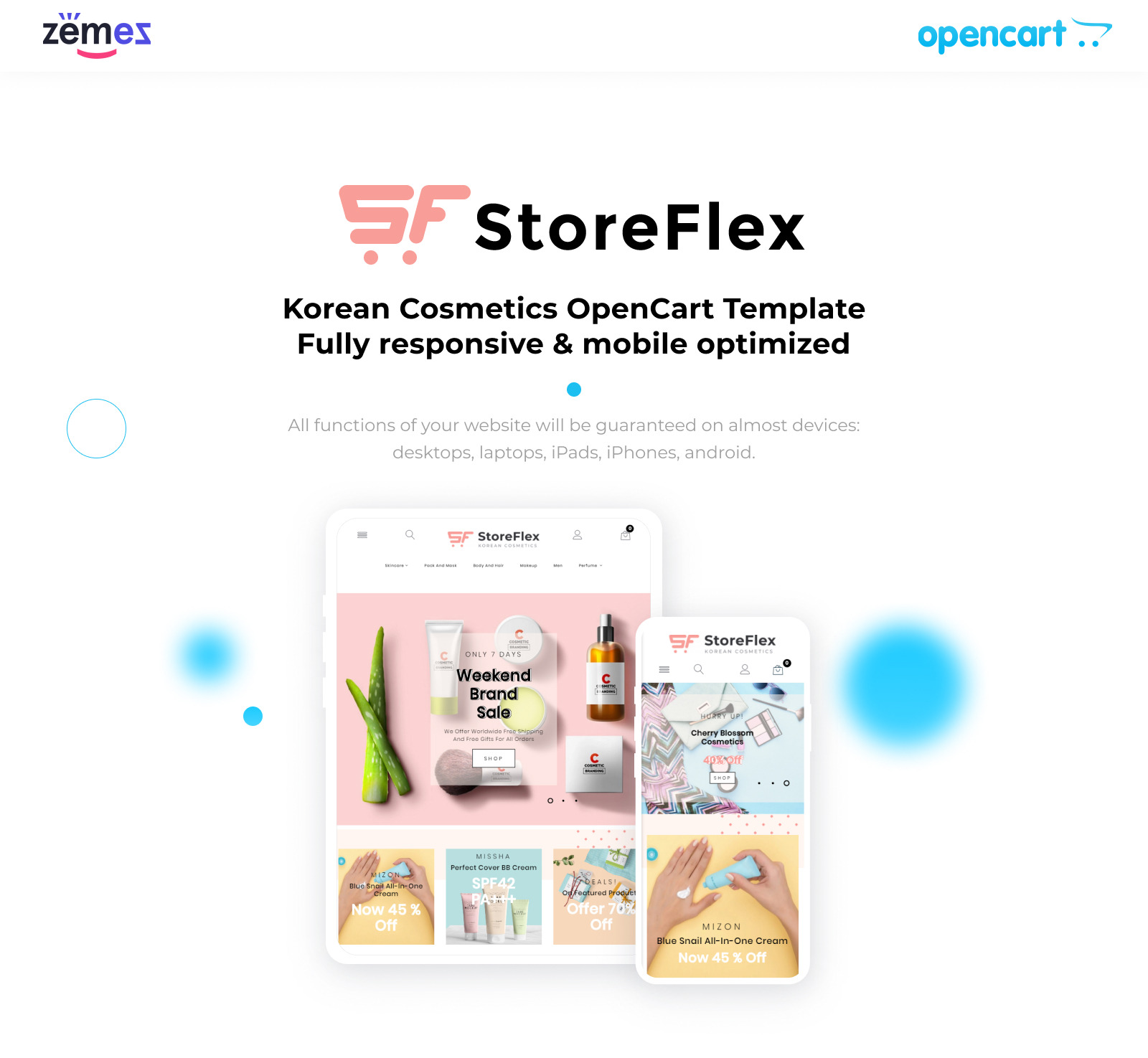 StoreFlex - Korean Cosmetics eCommerce Template OpenCart Template